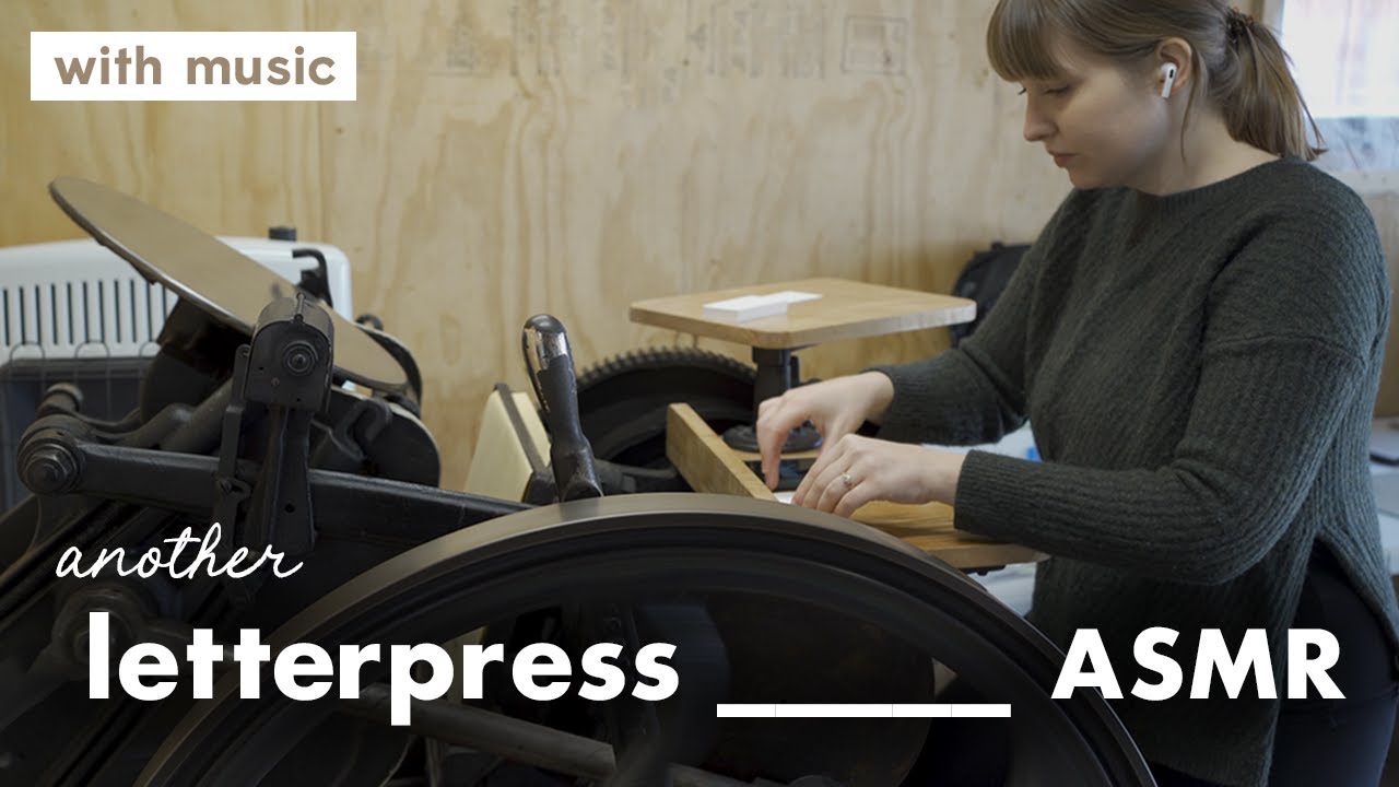 Another printing ASMR upbeat piano BGM and letterpress printing sounds ...