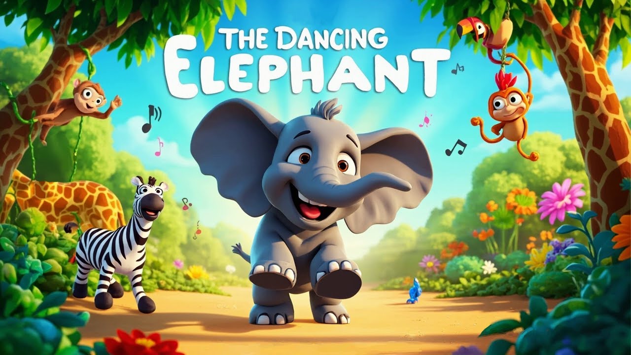 The Dancing Elephant 🐘 | Fun Animated Kids Song | Sing Along & Dance ...