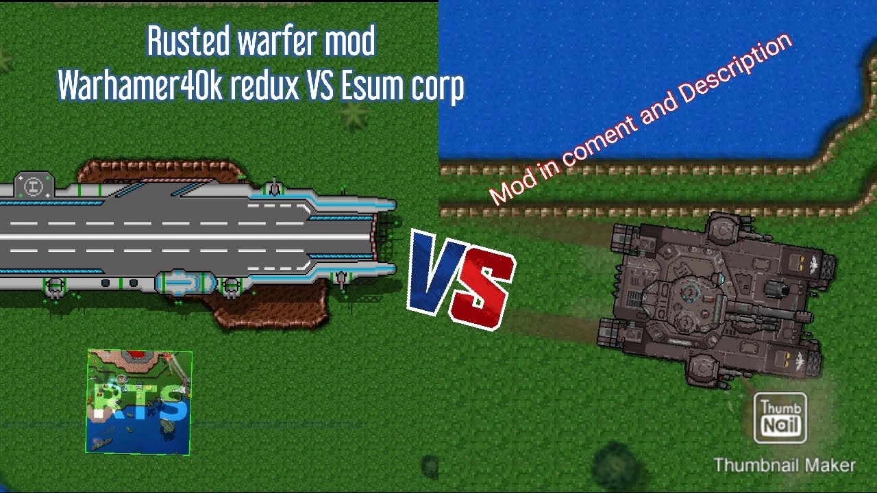 Rusted warfare Mod Warhamer 40k(by?) VS Esum corp startech(by Steve ph) - YouTube