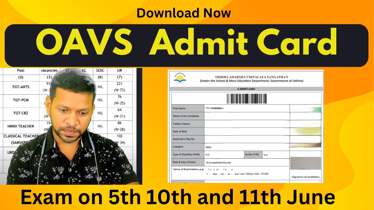 OAVS Admit Card Released - YouTube