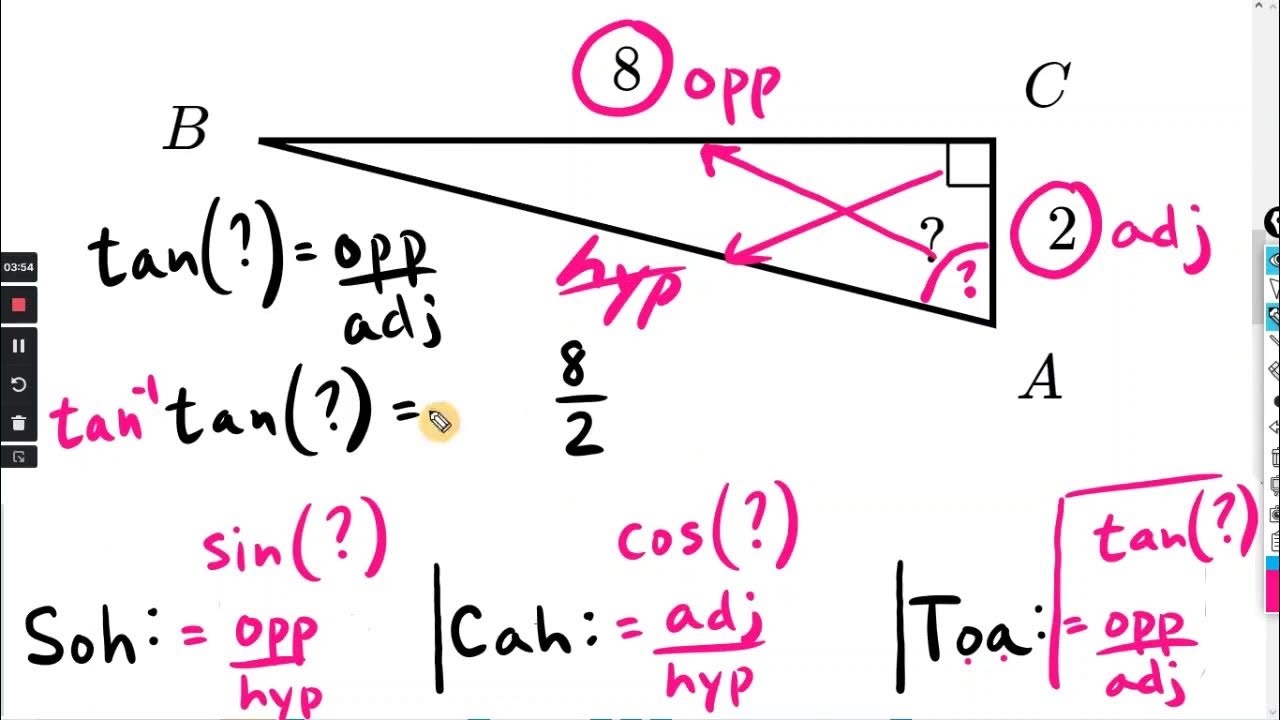 Solve for an angle in right triangles : Khan Academy - YouTube