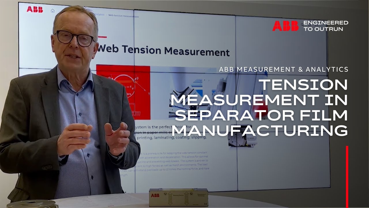 Tension measurement in separator film manufacturing - YouTube