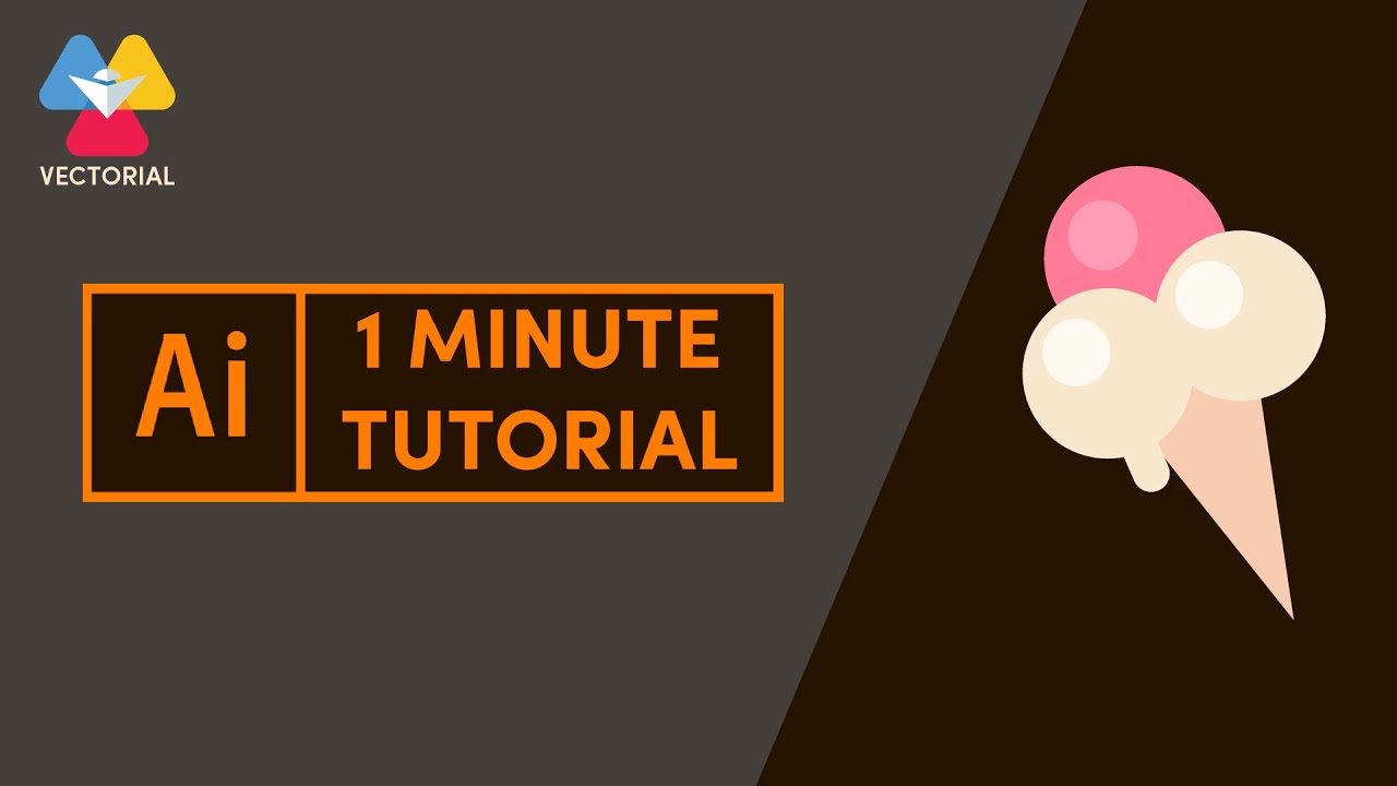 Ice cream tutorial in Adobe Illustrator - 1 Minute tutorial for ...