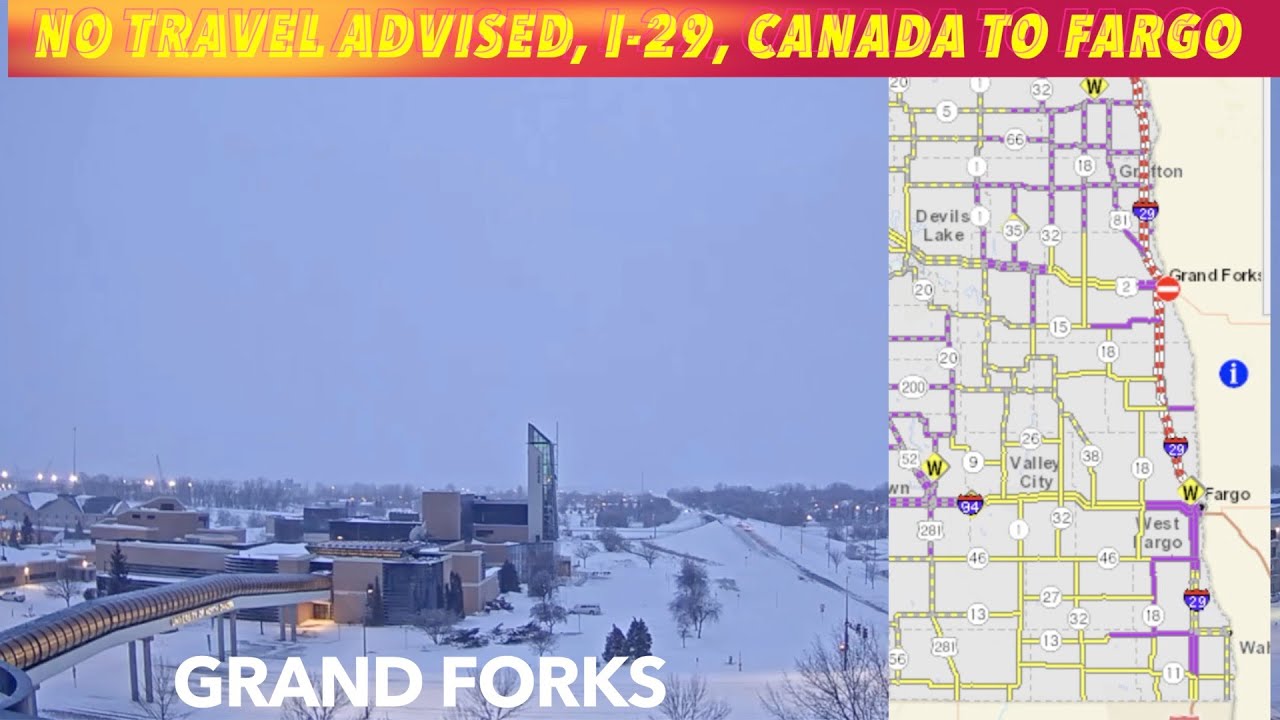 No Travel Advised On Interstate-29, Canada To Fargo - YouTube