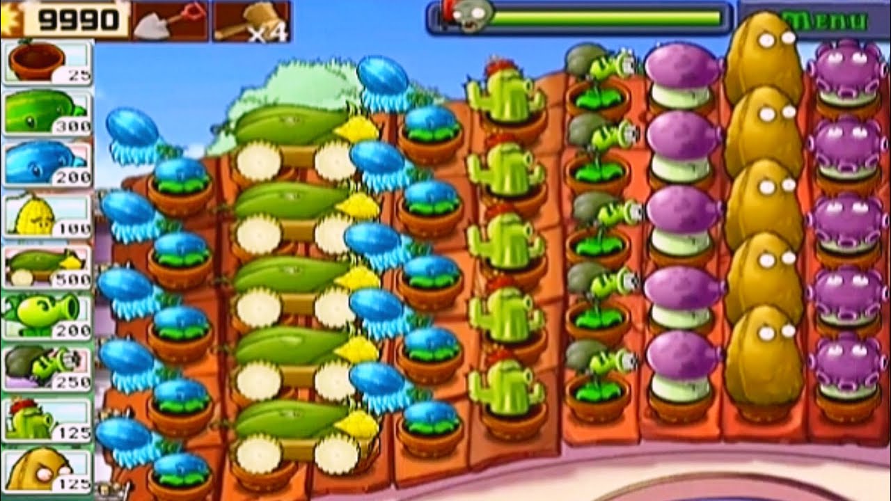 Plant Vs Zombies Survival Roof Plants Vs All Zombies Strategy Gameplay Full Hd 1080p 60fps