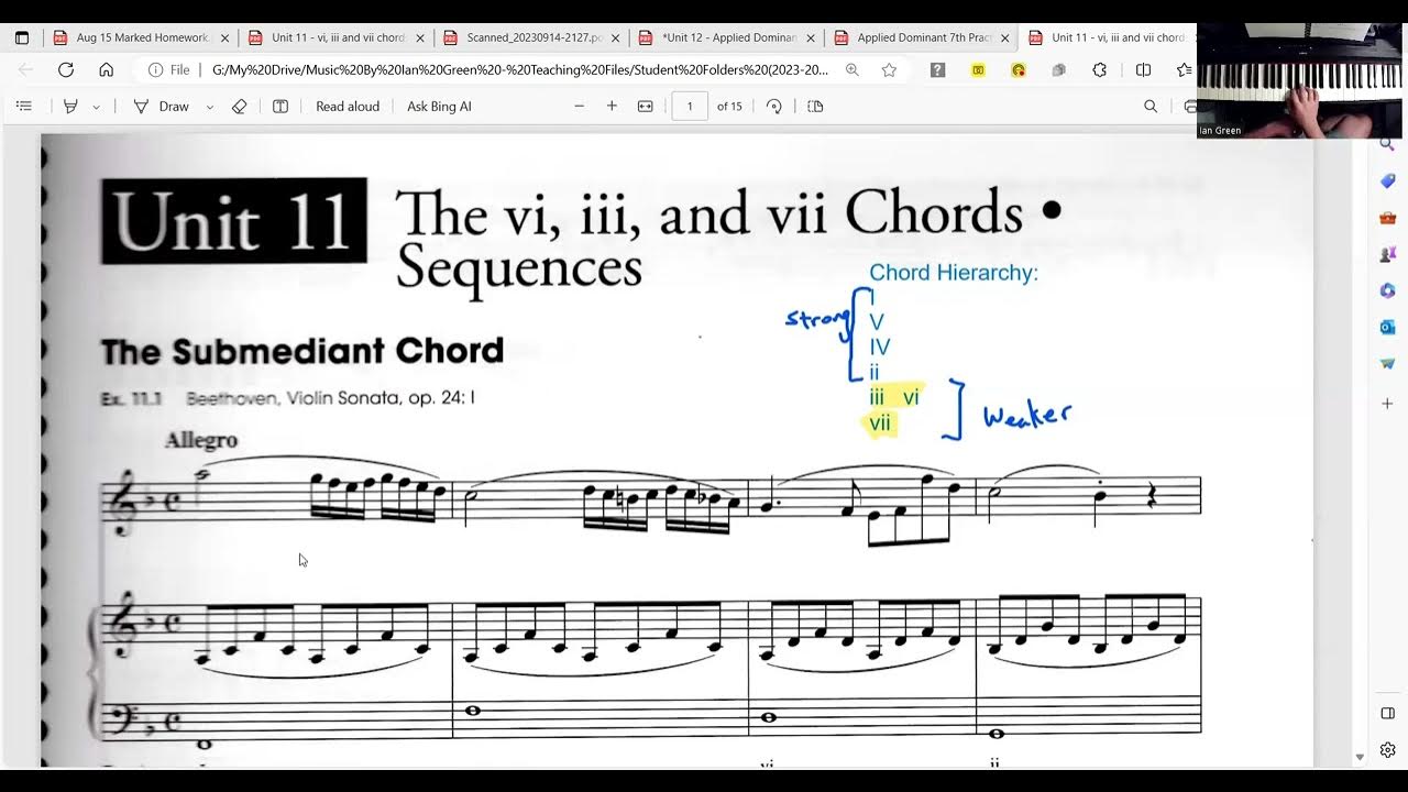Unit 11: Sequences; iii, vi, and vii Chords, Part 1 (RCM Level 9 Harmony Tutorial) - YouTube