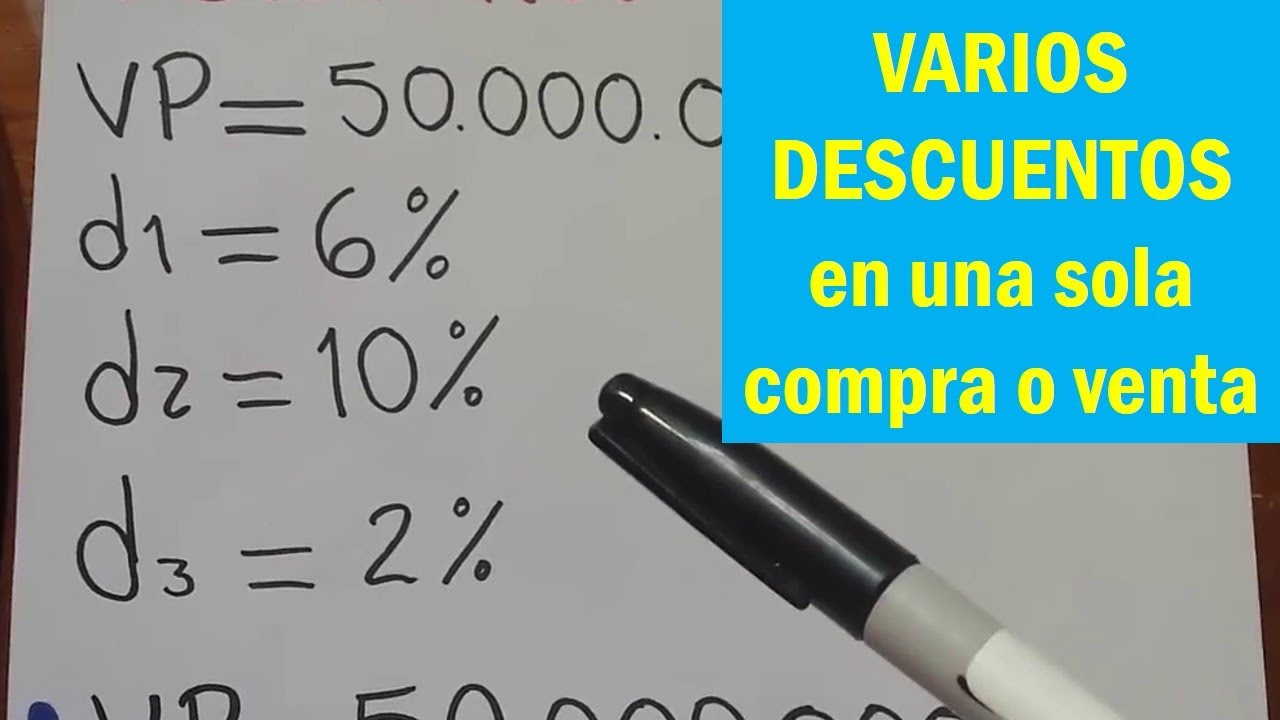 Como aplicar DESCUENTOS en serie o en cadena o descuentos sucesivos ...