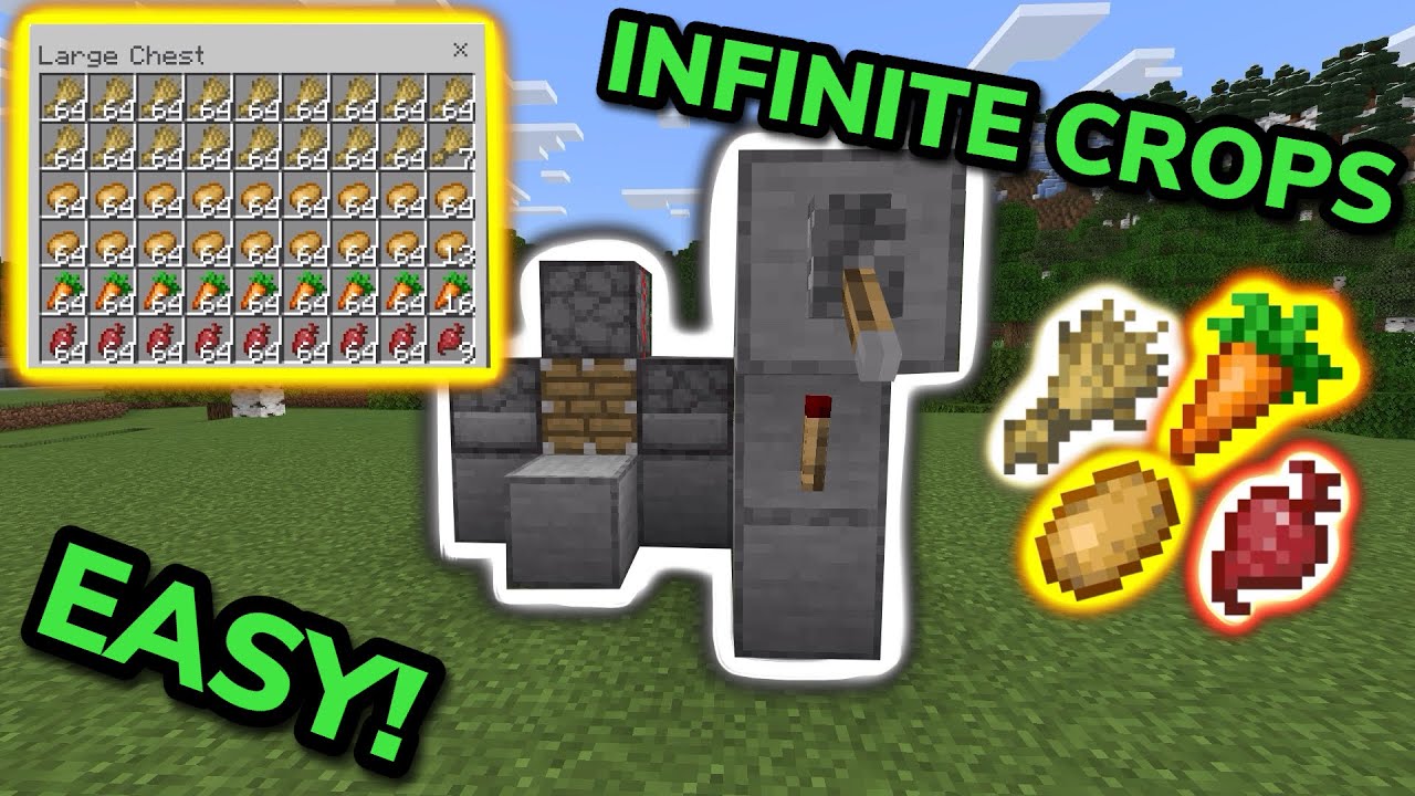 EASIEST 1.21 AUTOMATIC CROP FARM TUTORIAL in Minecraft Bedrock (MCPE ...