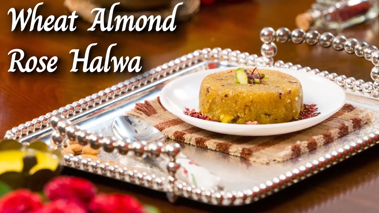 Wheat Almond Rose Halwa made from Aashirvaad Atta | Wheat Almond Halwa ...