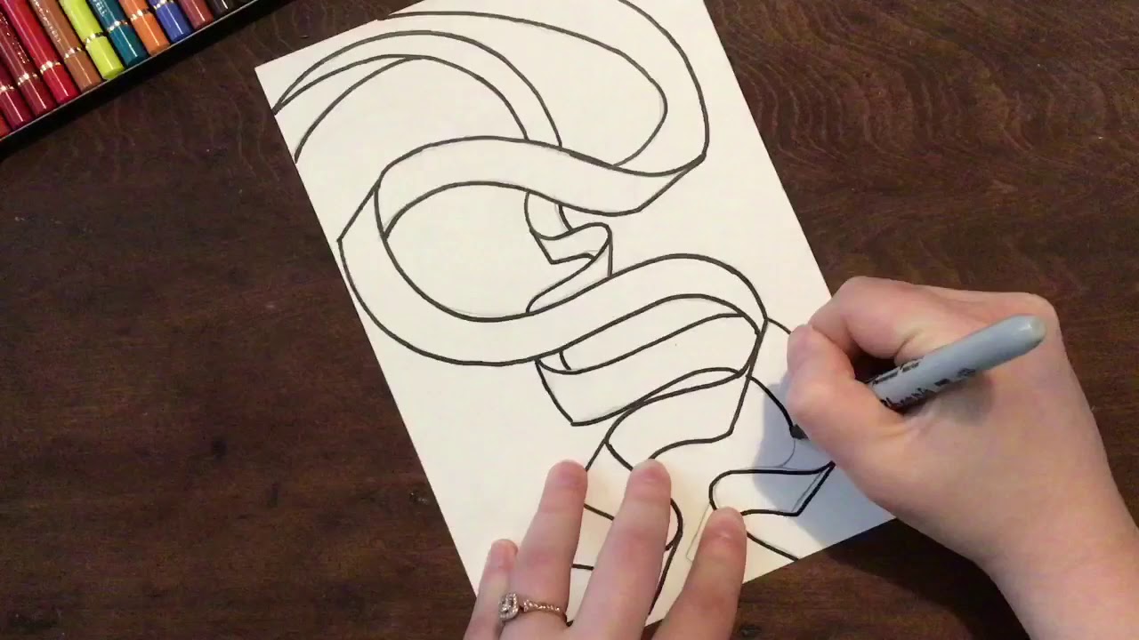 3D Ribbon drawing - YouTube