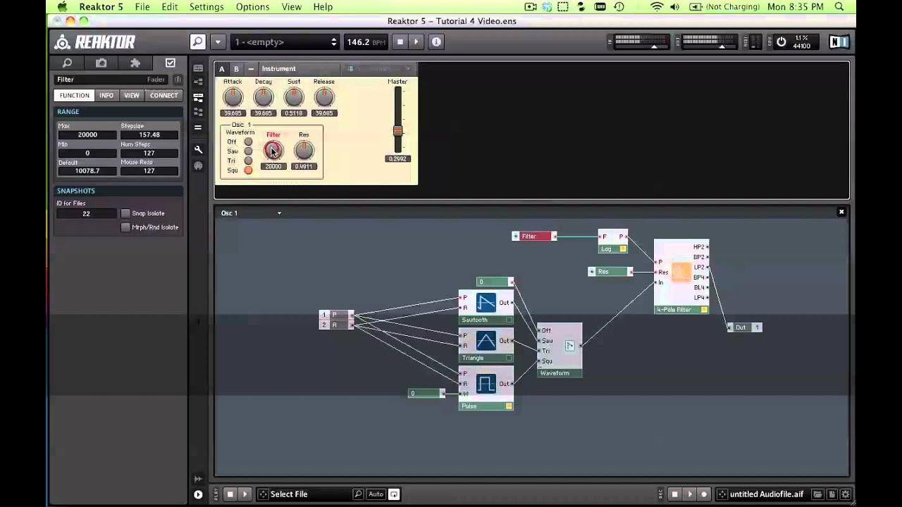 Reaktor 5 Tutorials - 4 - Macros/Multiple Oscillators - YouTube