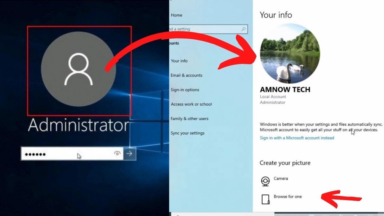 How To Change Windows 10 Accounts Picture - YouTube