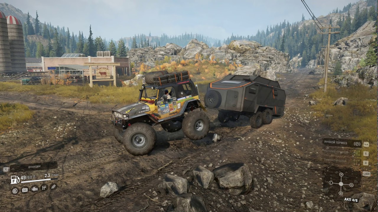 SnowRunner mods Poghrims Caravan & Jeep Wrangler Custom Bear - YouTube