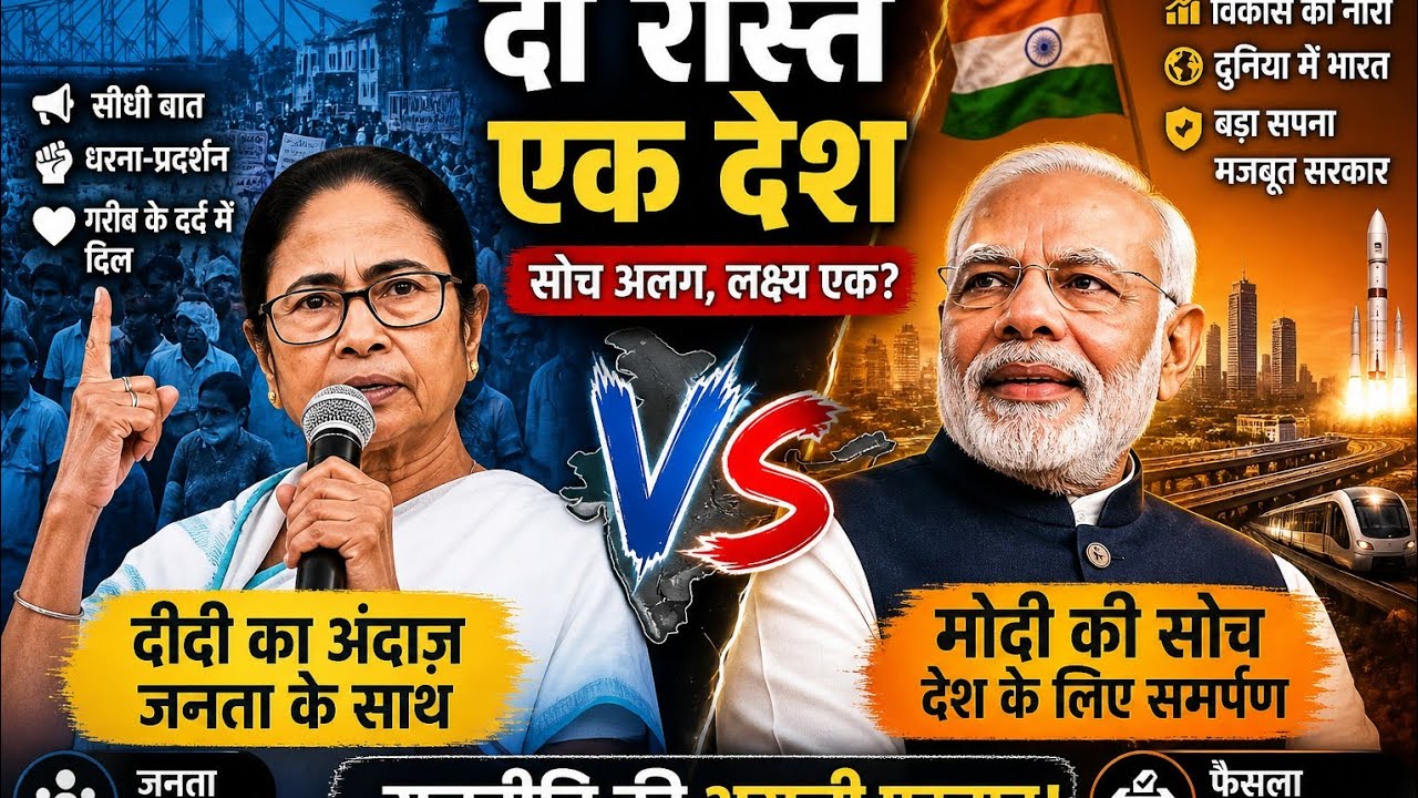 दो रास्ते, एक देश। दीदी vs मोदी | सोच अलग, लक्ष्य एक - YouTube