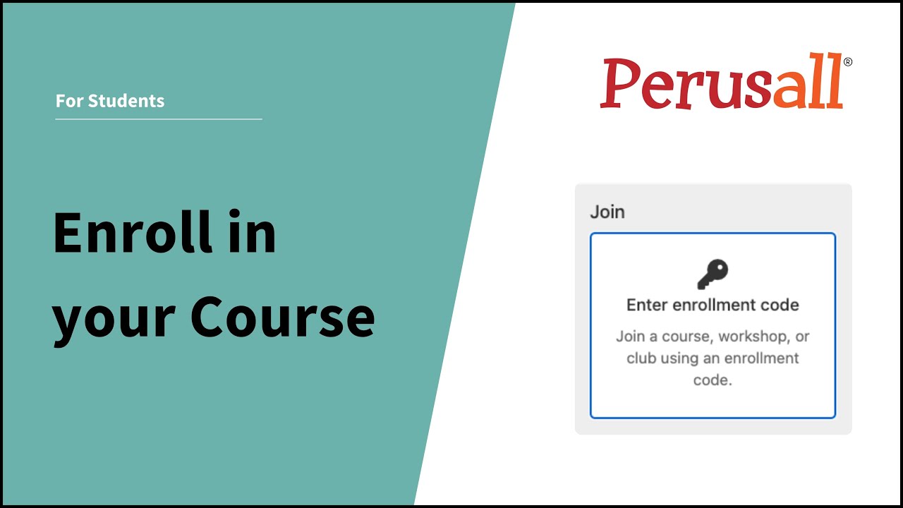 How to Enroll in your Perusall Course | Students - YouTube