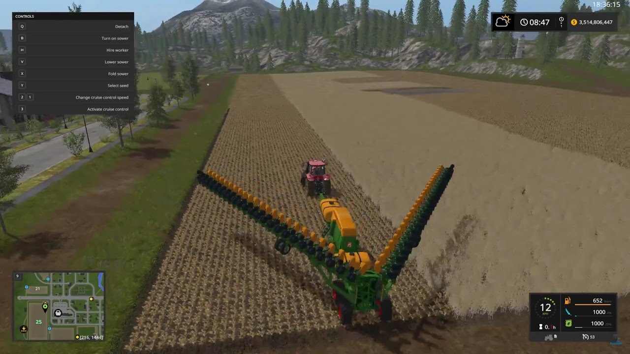 Farming Simulator 17 FS17 Mod AMAZONE 48 ROW SEEDER - YouTube