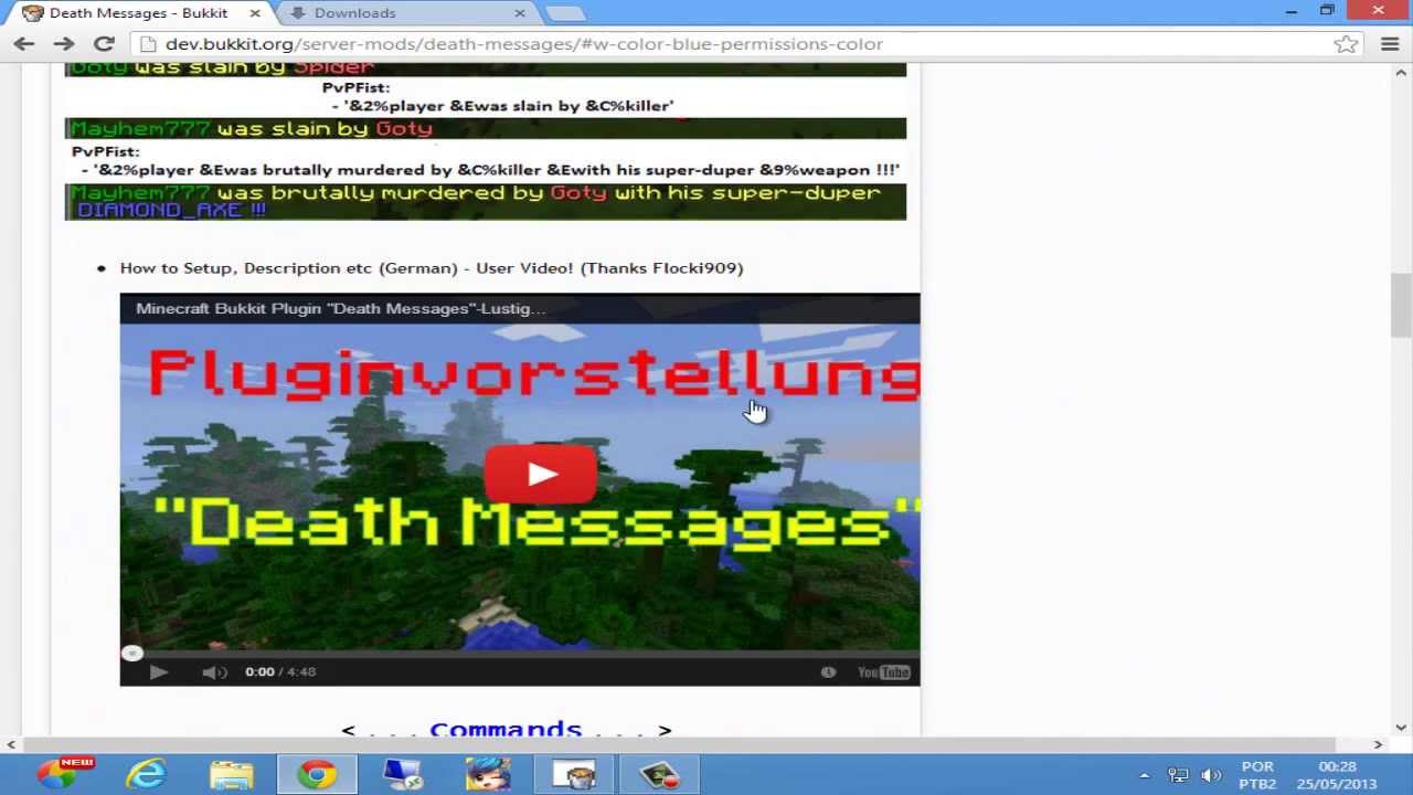 [Tutorial]Plugin DeathMessages - Mensagens de morte. [1.5.2] - YouTube