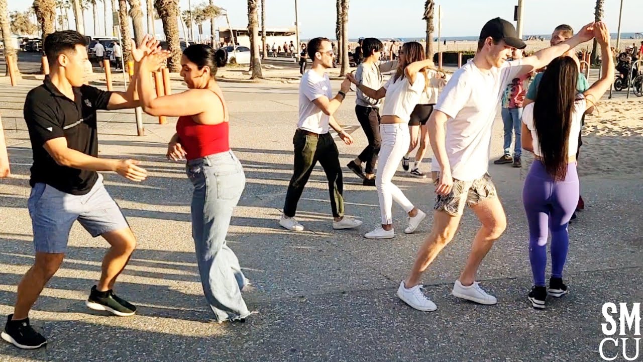 Salsa Dancing Takes Over Beach - YouTube