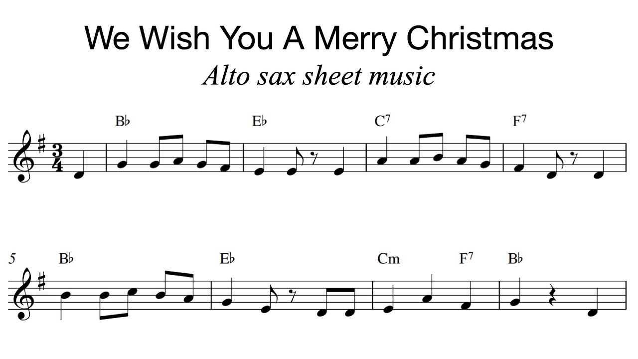 We Wish You A Merry Christmas - Alto sax sheet music (Free PDF) - YouTube