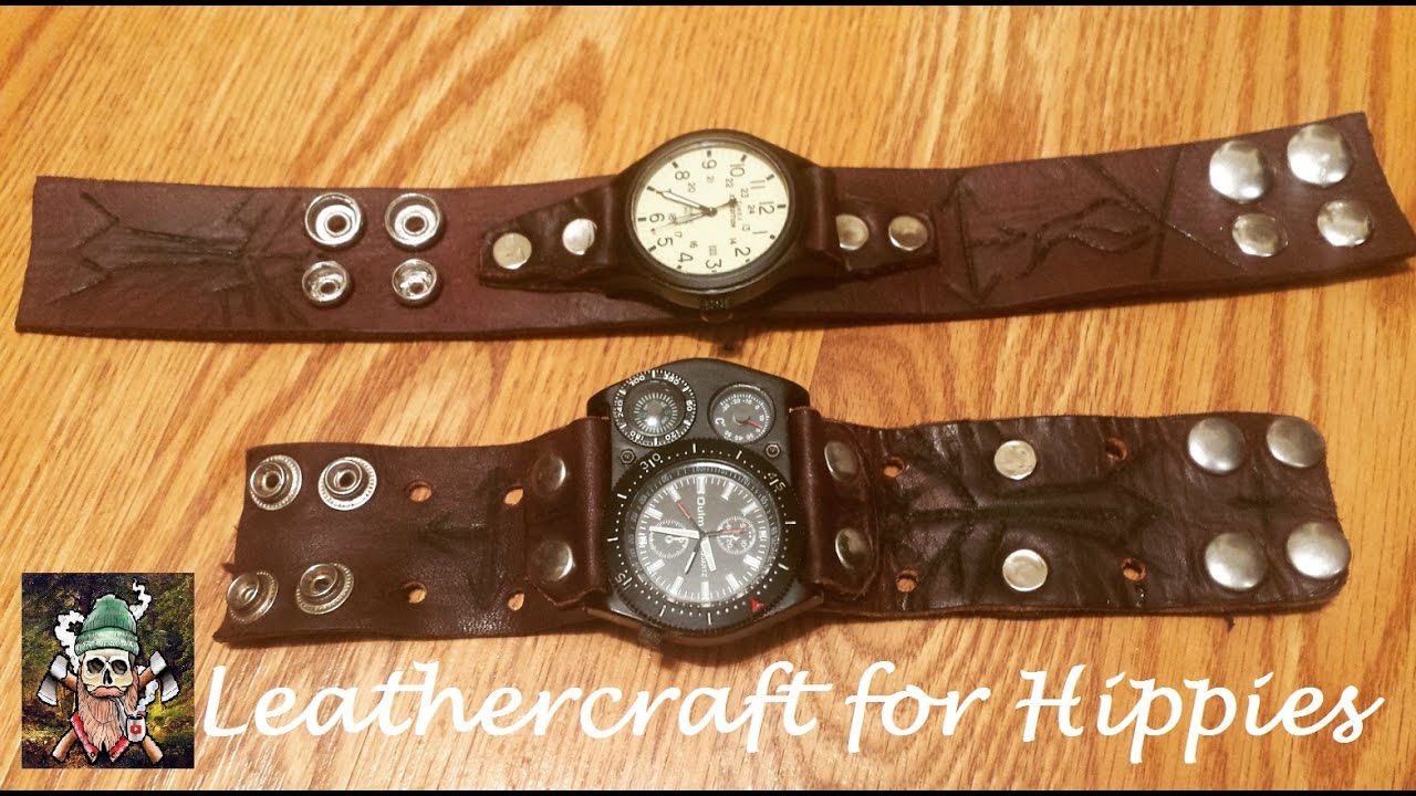 Leather Craft Leatherwork Watchband - YouTube
