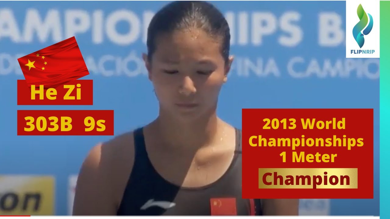 He Zi China - Womens 1 Meter World Diving Championships - 303B Dive 9 s ...