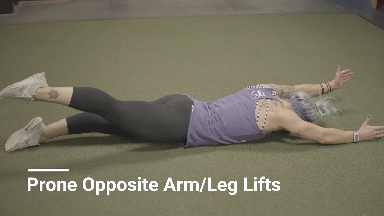 Prone Opposite Arm and Leg Lift - YouTube