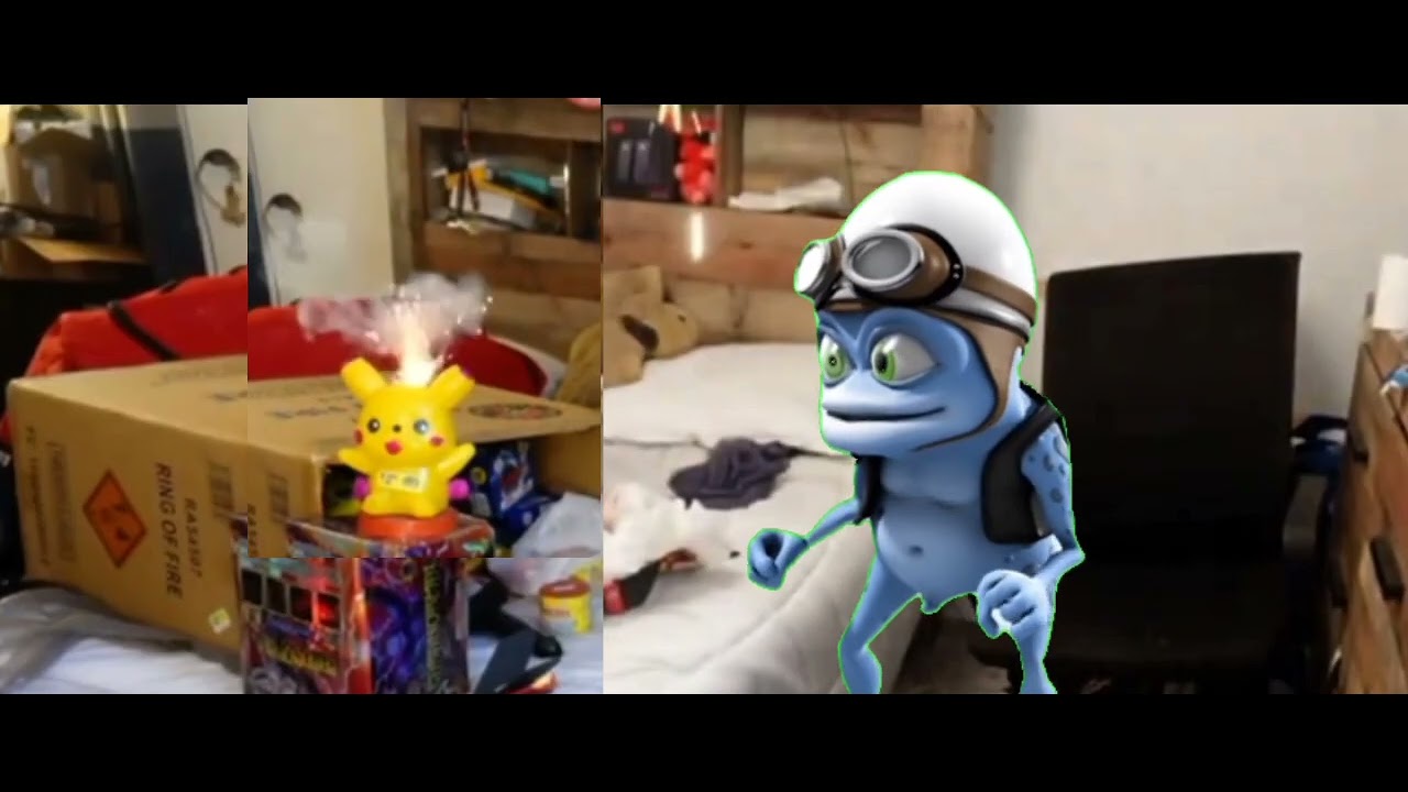 Crazy frog sets off a Pikachu Firework in His room (Ishowspeed Parody ...
