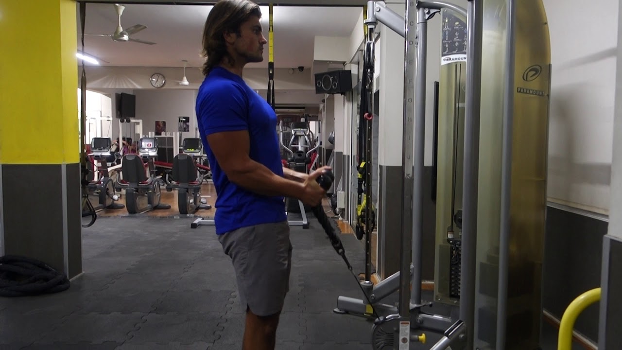 Cable rope bicep curls - YouTube