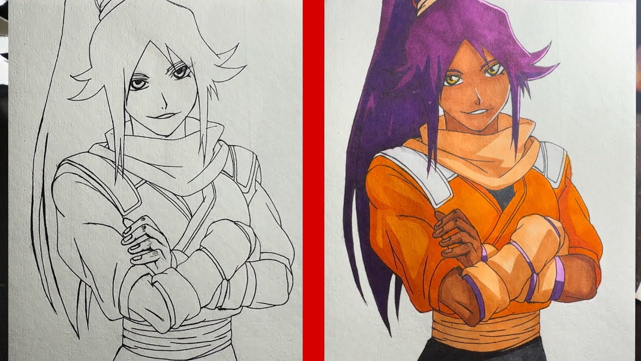 How to draw Yoruichi Shihouin from bleach |easy drawing | step by step ...