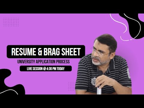 Making Resume & Brag Sheet for University Admissions - YouTube