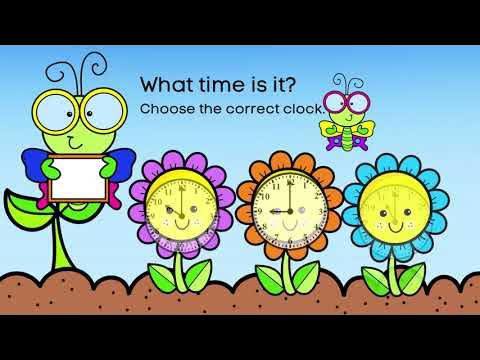 Telling Time, Whole Hour Clocks, Analog Clock Flowers, Virtual School ...