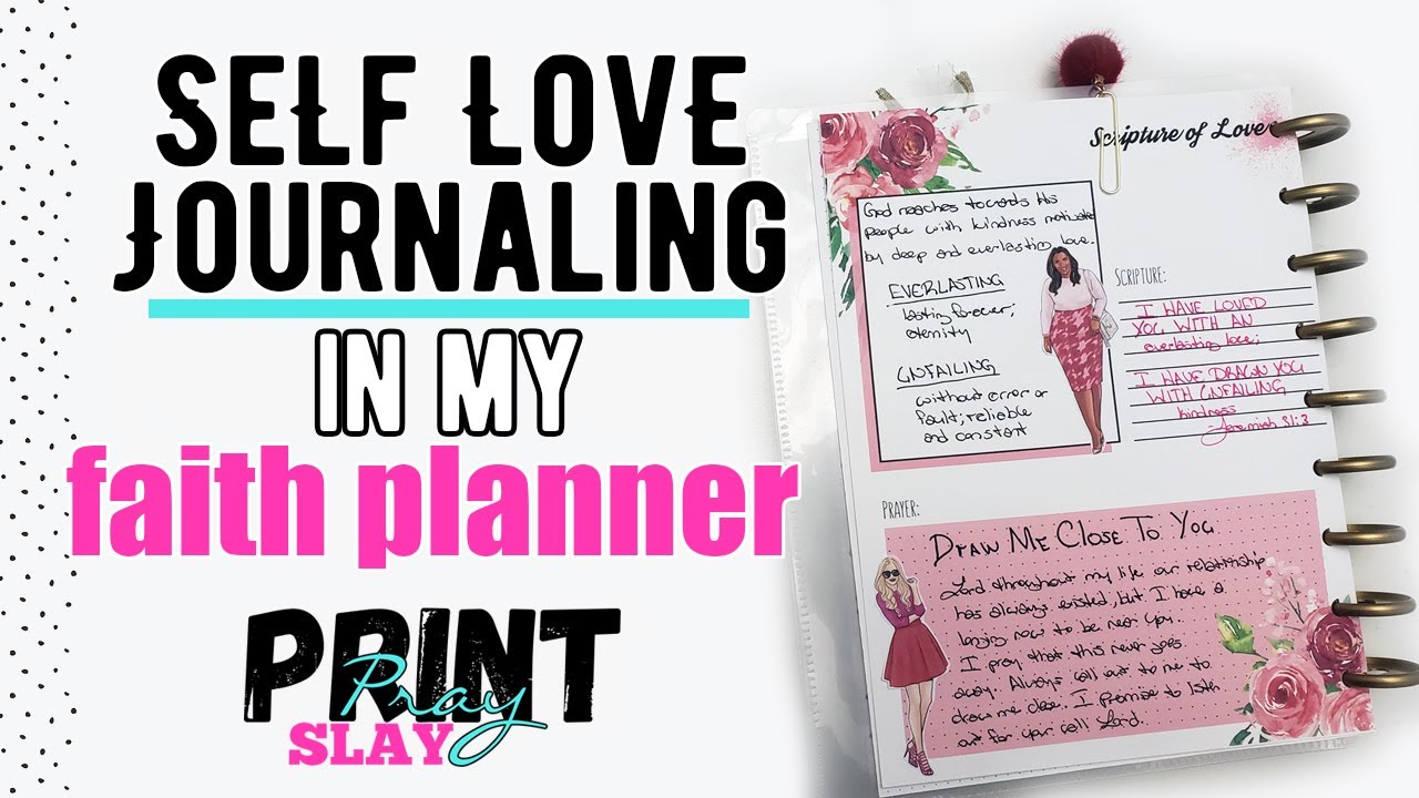 Flip Through of my Self Love Journal in my Faith Planner - Valentines ...