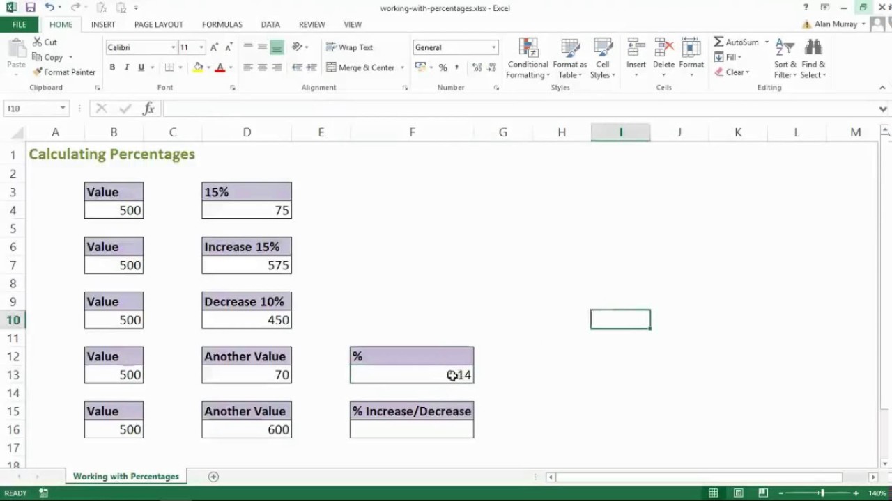Learn Excel Formulas Part 3 Excel Formulas To Calculate Percentages 8112