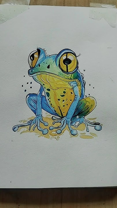 Day 12/365 Daily Painting | Frog Drawing #art #shorts #ytshorts #nature ...