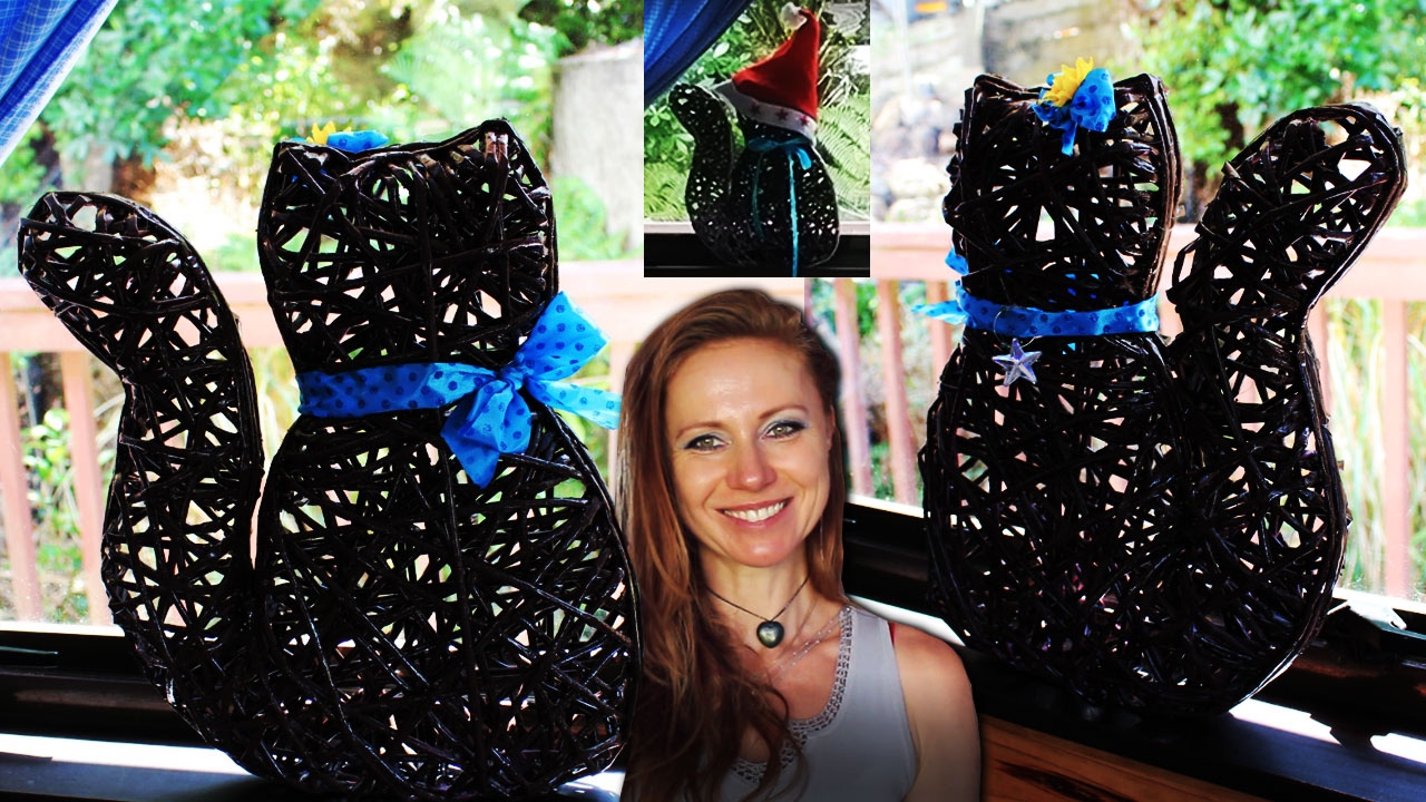 Art and Craft decoration DIY - How to Make a Cat from Recycled ...