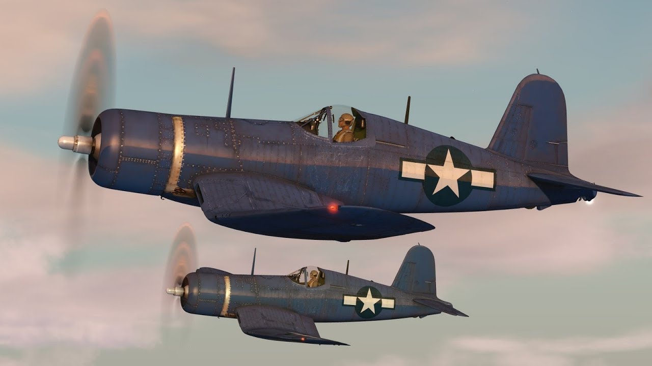 Milviz FG-1D Corsair (incoming), formation flight with wingman, test ...