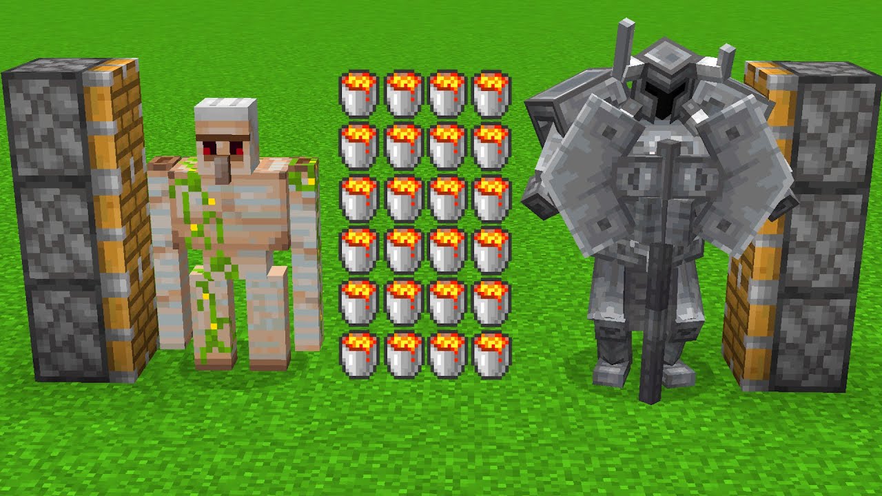 all lava bucket + x100 iron golems + ferrous wroughtnaut = ? - YouTube