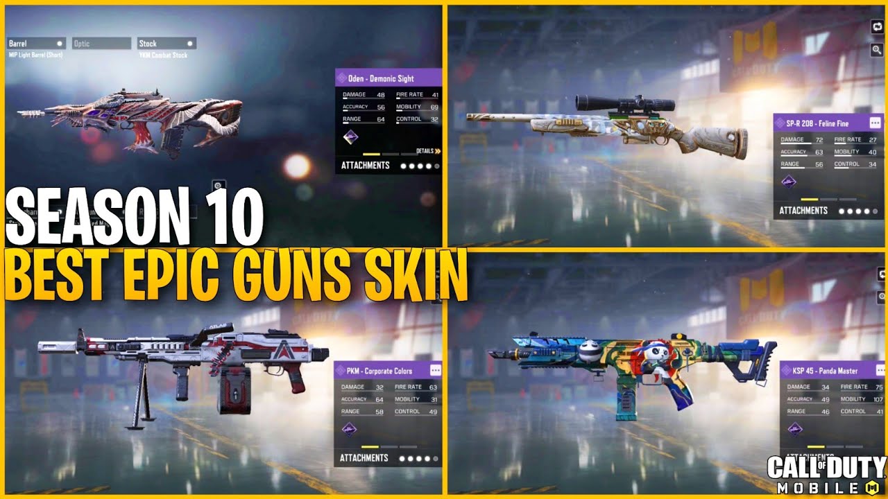 SEASON 10 3RD ANNIVERSARY BEST EPIC GUNS SKIN GAMEPLAY | CODMOBILE ...