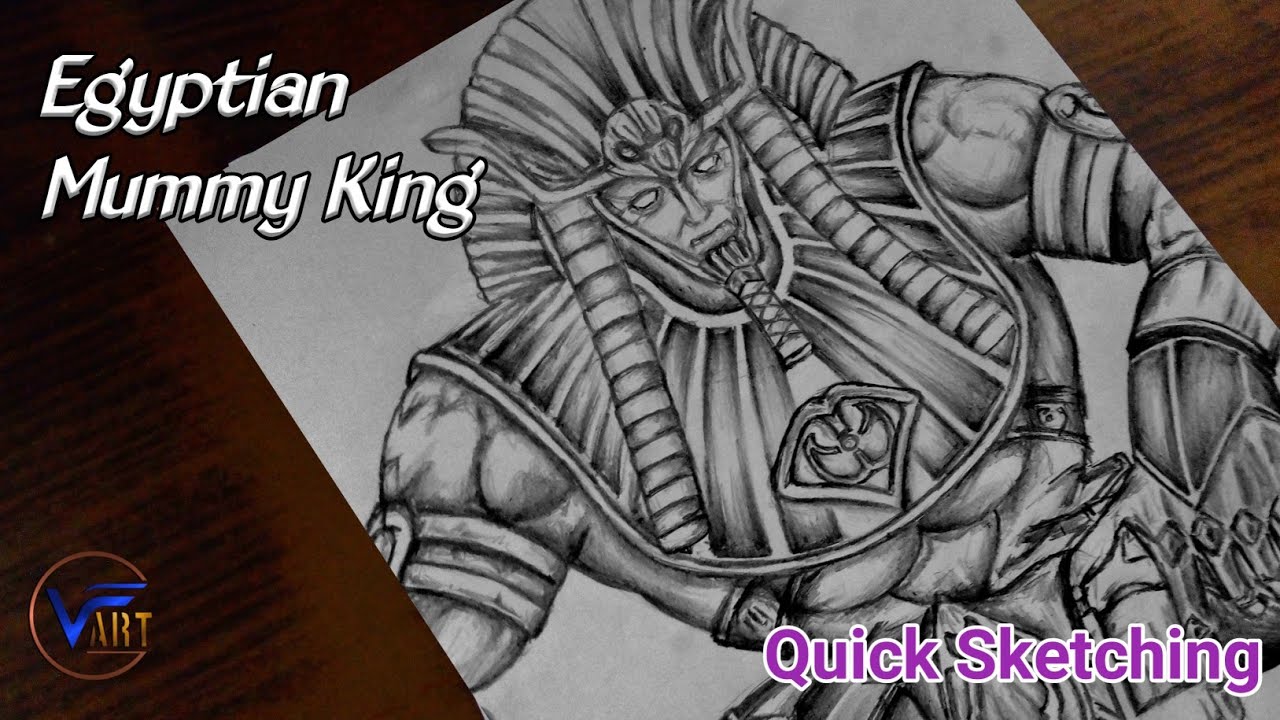 How to Draw Egyptian Mummy | Draw Egypt Mummy King | Egyptian God Mummy ...