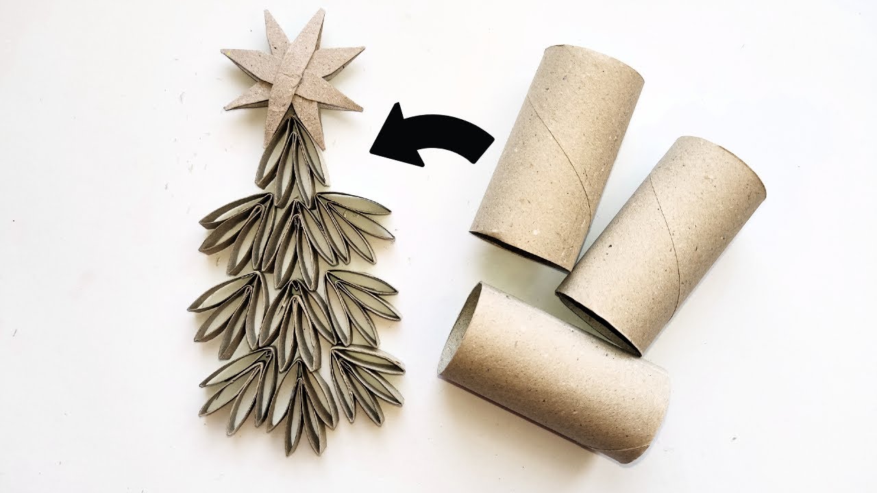 How to Make Christmas Tree From Paper Roll Tubes 🎄 New Year Ornaments ...