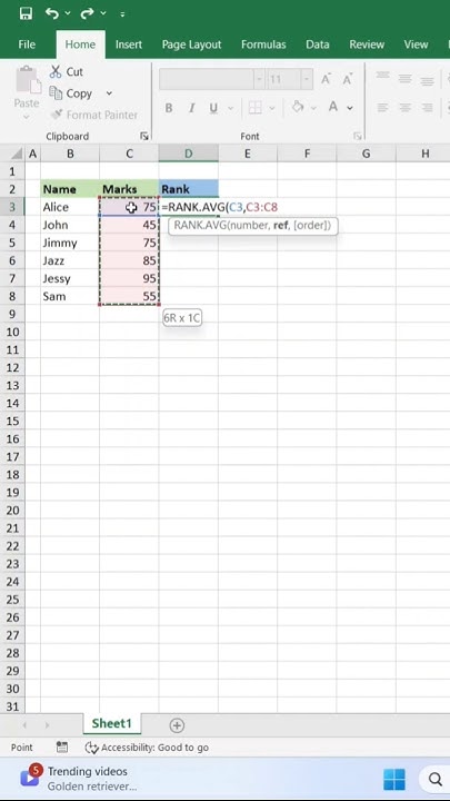 Find Rank using the Excel #excel #excelformula #exceltips #shorts # ...