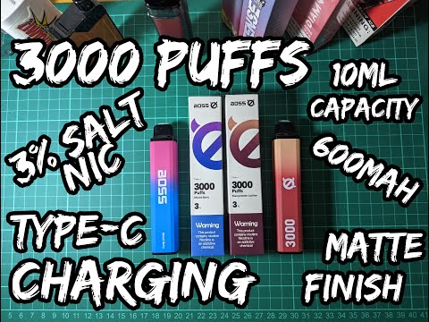 Boss Disposable 3000 Puffs Unboxing + Test Fire + ASMR - YouTube