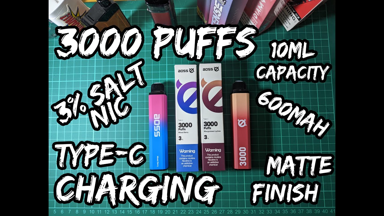 Boss Disposable 3000 Puffs Unboxing + Test Fire + ASMR - YouTube