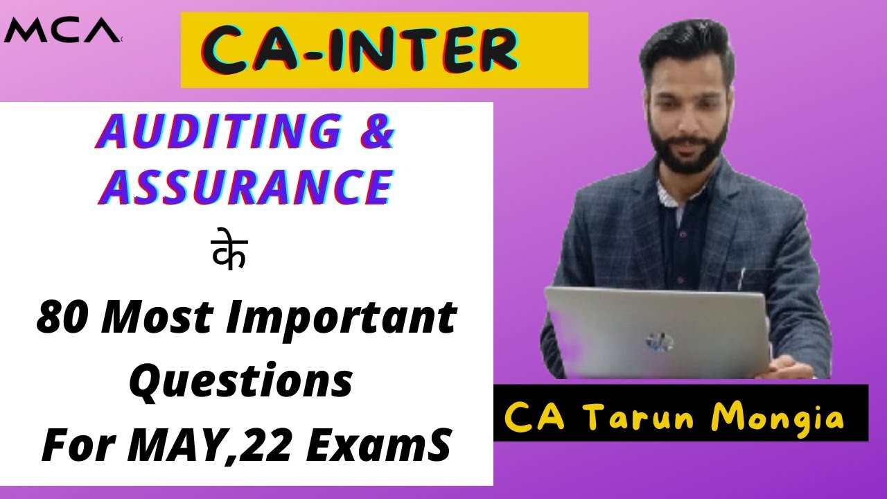 CA INTER AUDITING I 80 Most Important Questions I #caexams I By CA TARUN MONGIA - YouTube