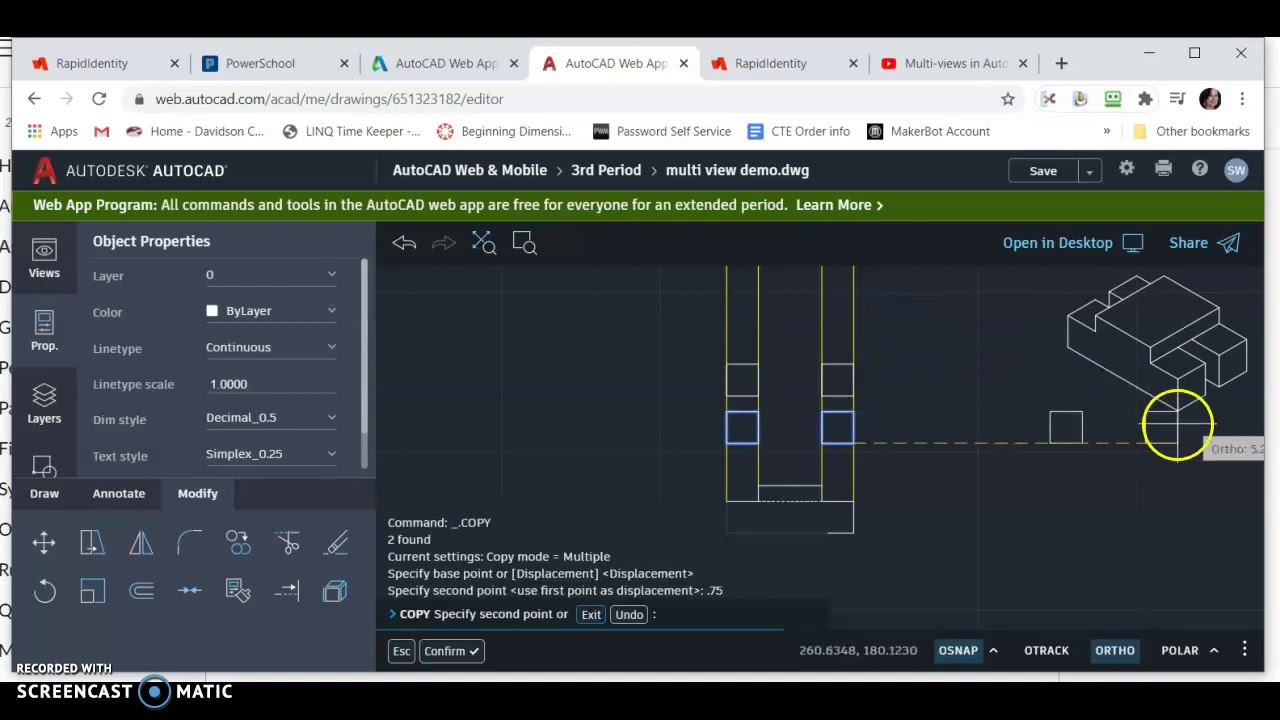 Multi-views in AutoCad - YouTube