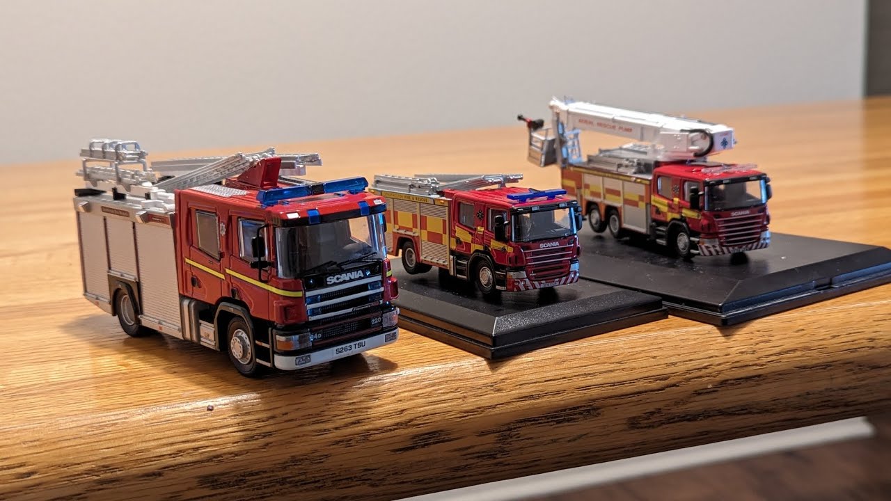 Fire Brigade Models & Oxford Diecast Scania fire engines Strathclyde ...