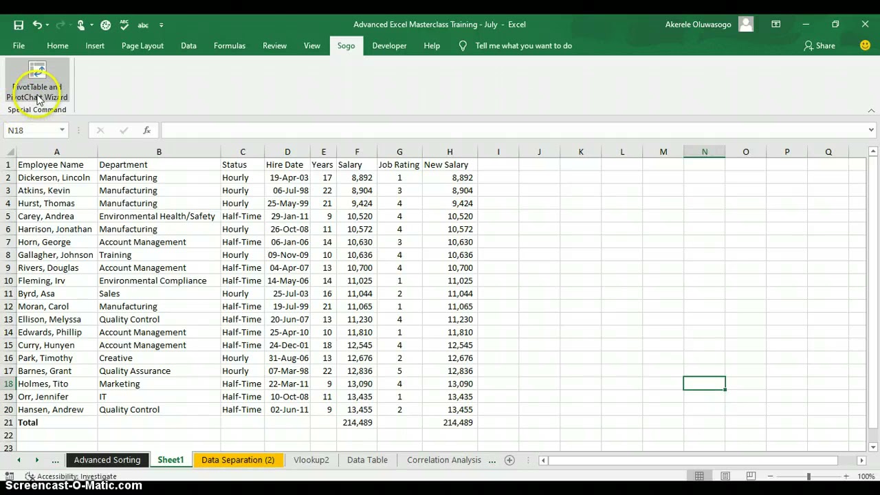 Excel Video: How To Use Pivot Table And Pivot Chart Wizard In Excel