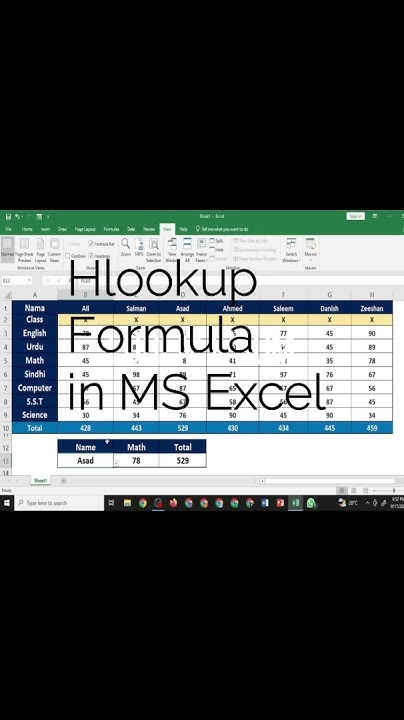 Applying Hlookup in Microsoft Excel || Hlookup in MS Excel - YouTube