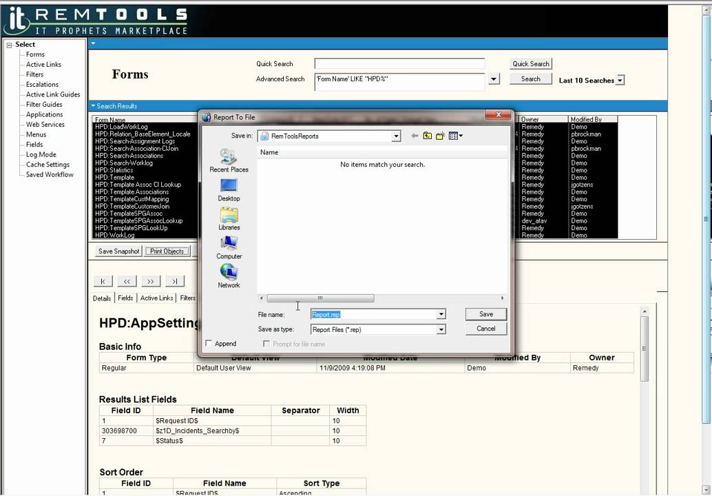 RemTools Demonstration - 4/4 BMC Remedy forms and workflow ...