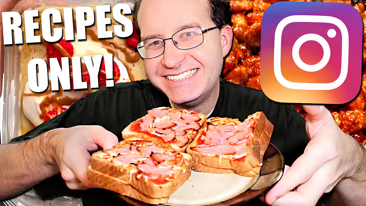 My Husband Tries Viral Instagram Food Recipes for 24 Hours! 🍕🍩 - YouTube